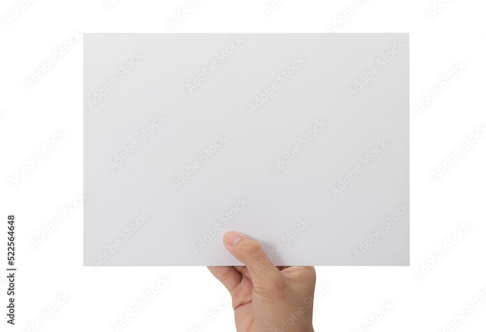 Hand holding blank A4 paper. Stock Photo | Adobe Stock