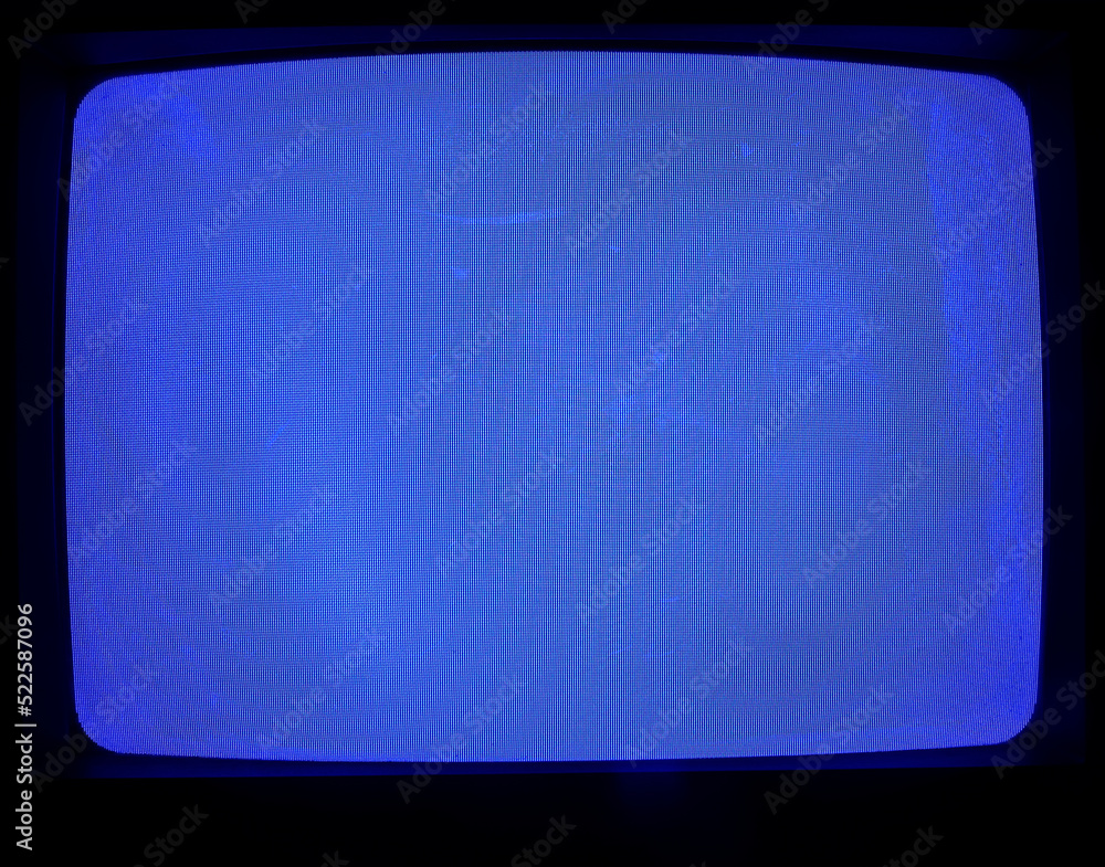 Old tube tv blue screen, vintage CRT screens with static noise, no ...