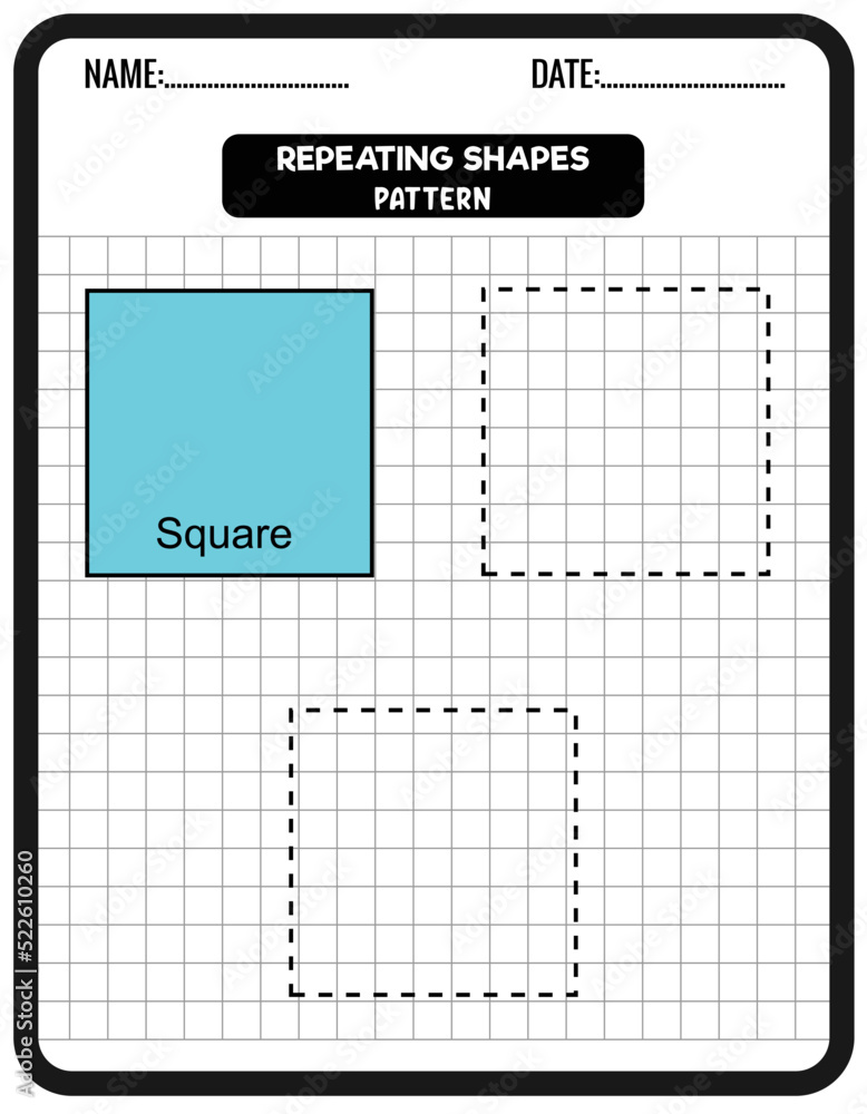 All About Shapes on Grid. Repeat Pattern. Tracing Lines Activity ...