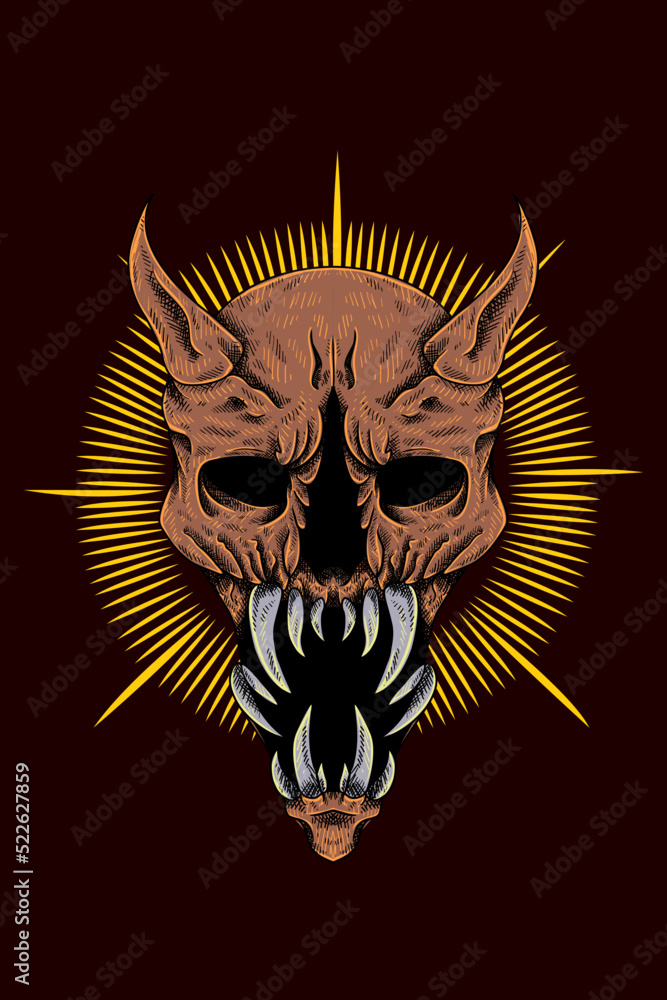 Monster skull vector illustration Stock Vector | Adobe Stock