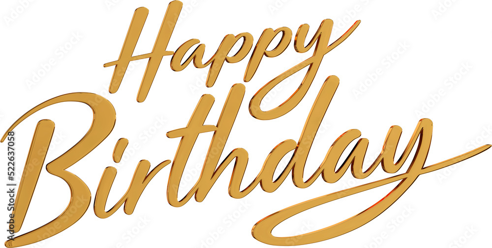3D Rendering Element PNG Image Text Happy Birthday 素材庫插圖 | Adobe Stock