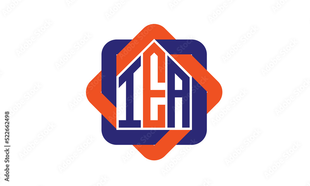 IEA three letter real estate logo with home icon logo design vector ...