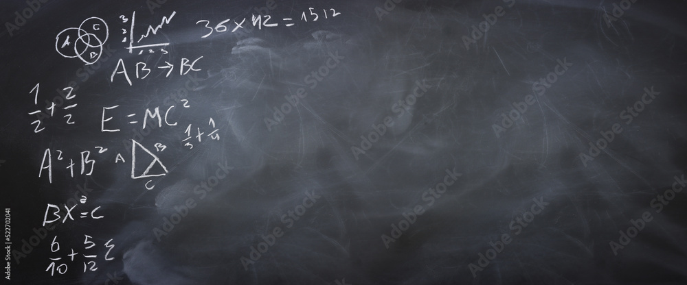 Image of blackboard with math calculation Stock Photo | Adobe Stock