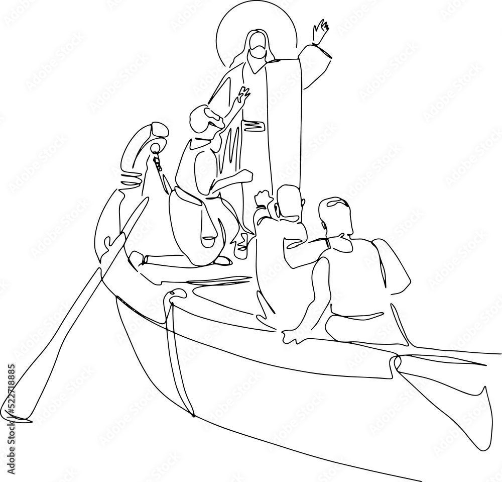 Continuous line drawing of Jesus Christ illustration Testament Bible ...