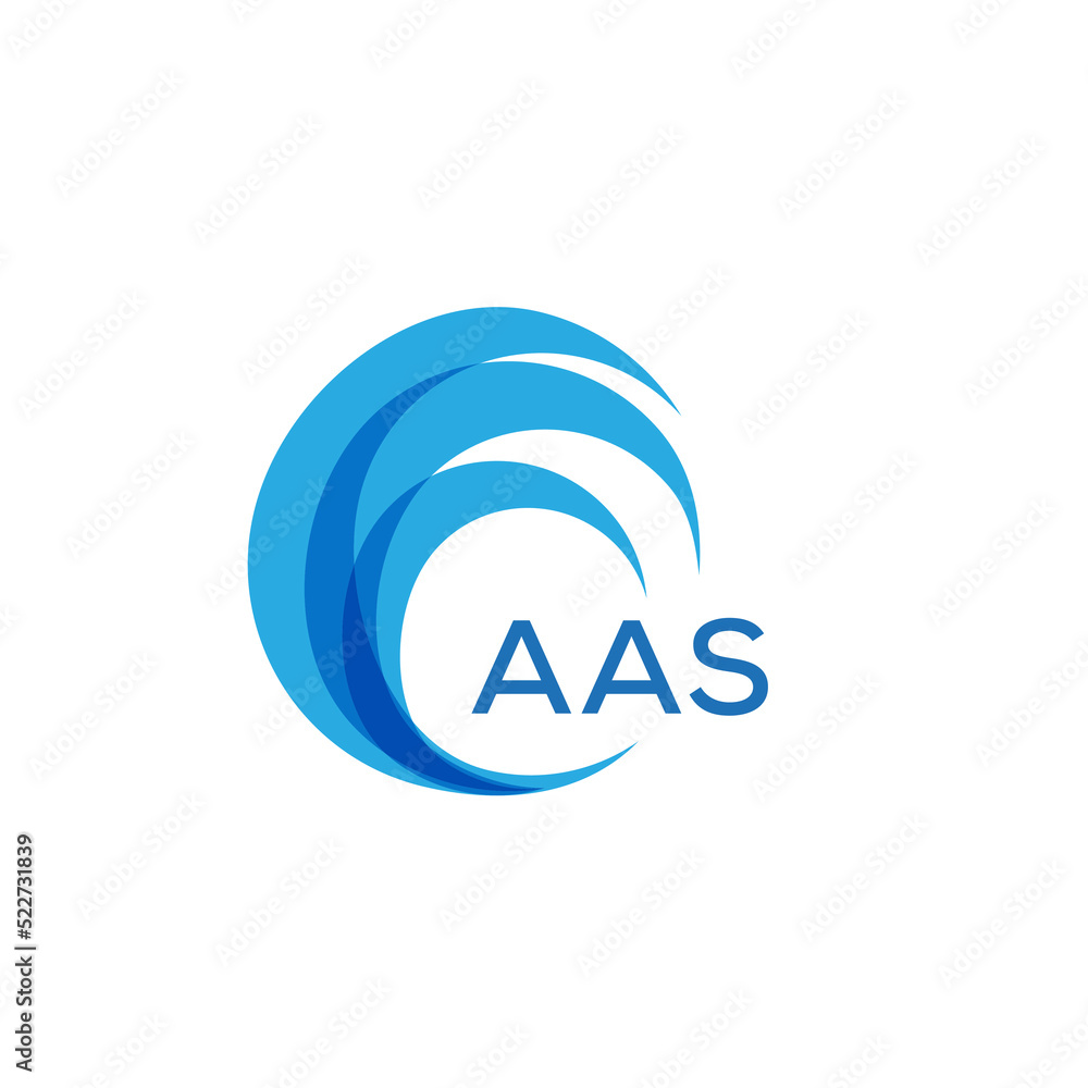 AAS letter logo. AAS blue image on white background. AAS Monogram logo ...