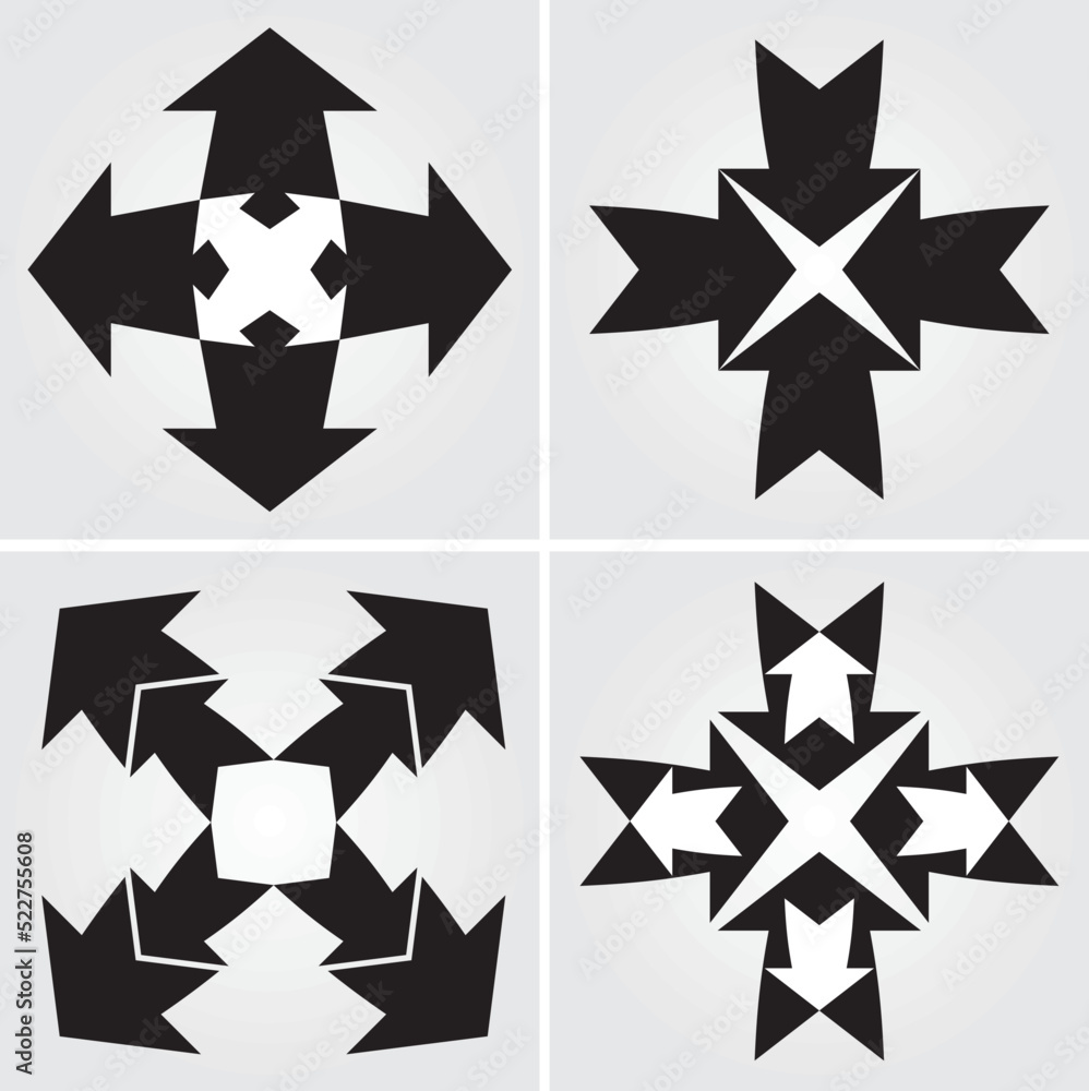Stock-Vektorgrafik „Direction arrow outward. Vector arrow icon forms a ...