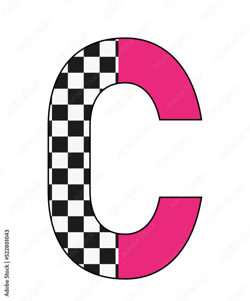 Vector de Stock Checkered Alphabet and Numbers png SVG Cut File, race ...