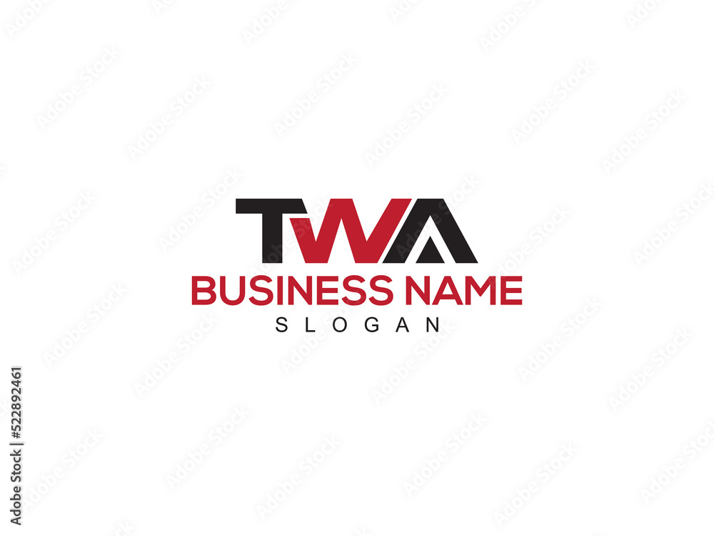 Colorful TWA Logo Icon, Letter TW t w a Logo Image Vector Art With ...