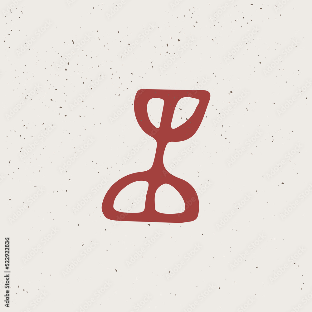 Number eight logo in Ancient historical style. This icon based on rock ...
