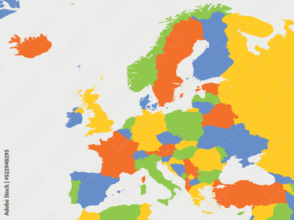 Political map of Europe continent Stock Vector | Adobe Stock