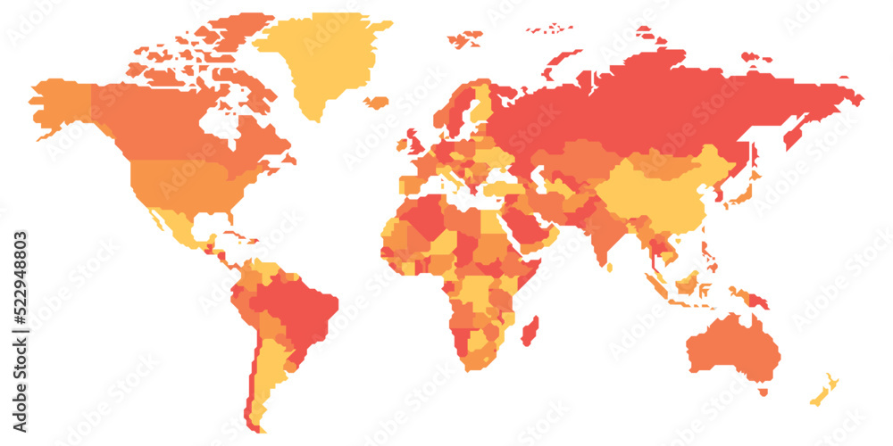 Simplified blank schematic map of World Stock Vector | Adobe Stock