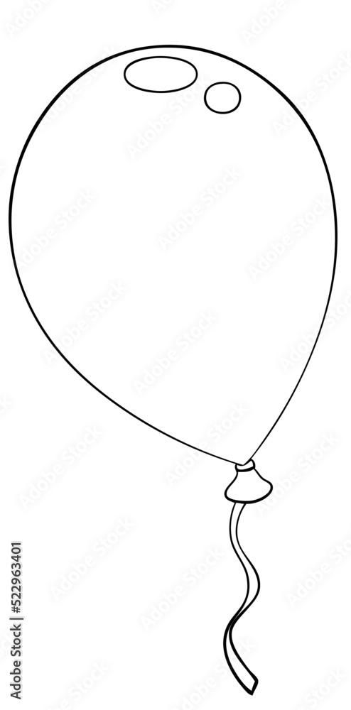 Cartoon balloon for coloring page. Stock Vector | Adobe Stock