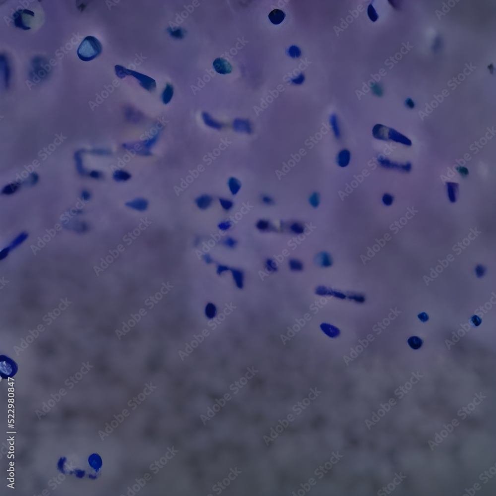 Biofilm of antibiotic resistant bacteria, closeup view. Rod-shaped and ...