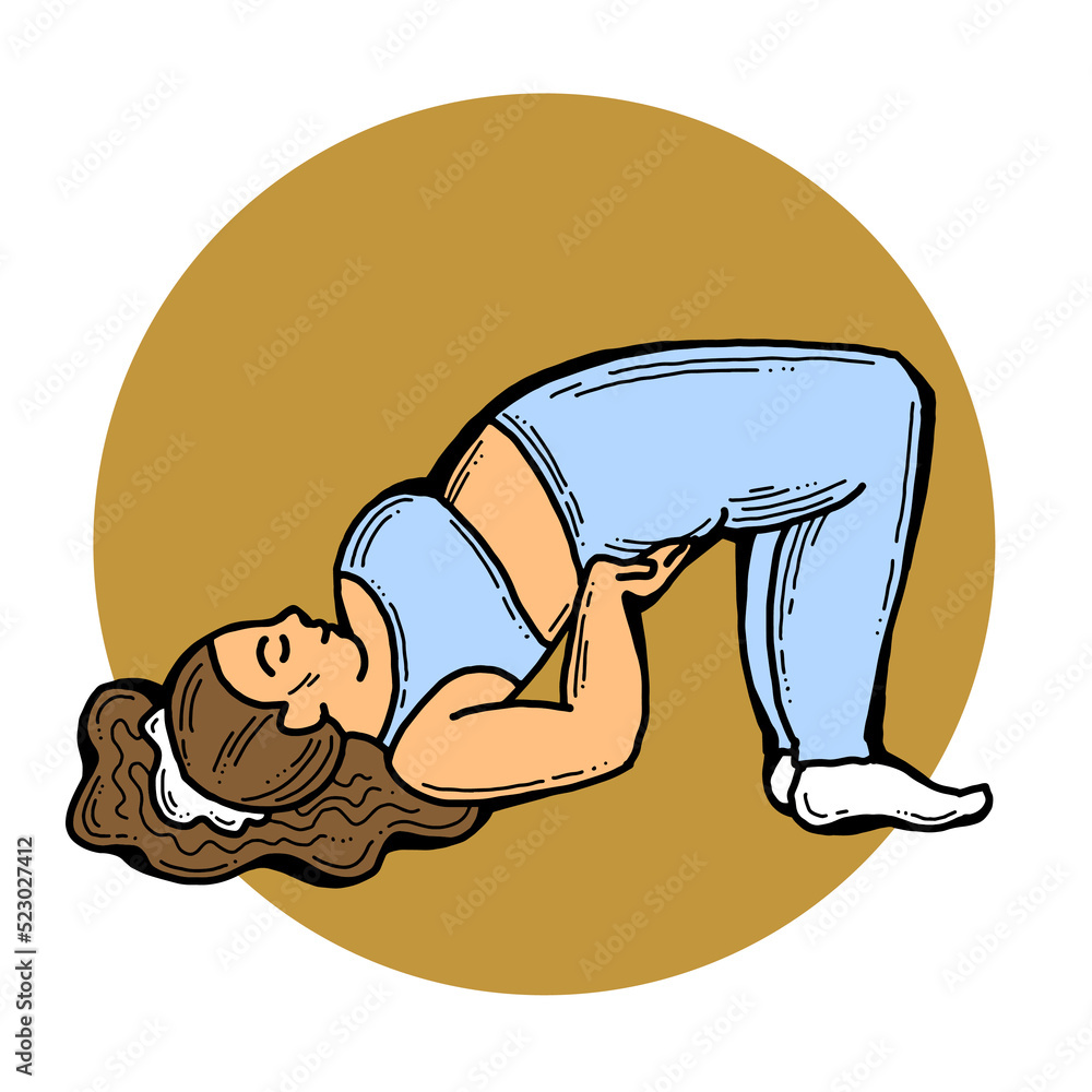 Curvy plus size woman has yoga class and make relaxation pose to be ...