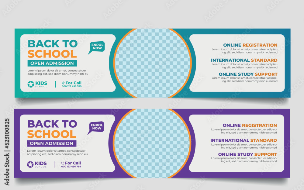 LinkedIn Cover Page Banner For School Admission, Back To School ...