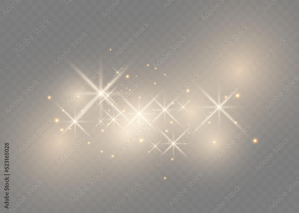 Vector sparkles on transparent background. Stock Vector | Adobe Stock