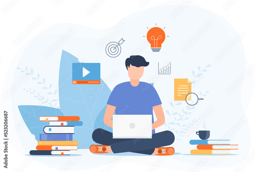 technology remote working for online education and learning concept and ...