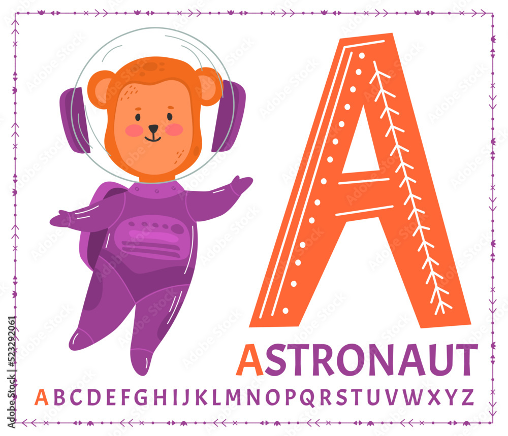 Vector de Stock English alphabet with cartoon cute children ...