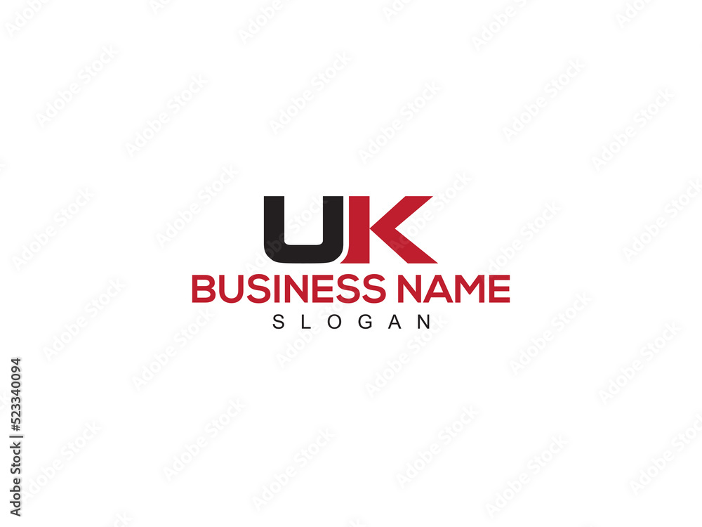 Simple UK Logo Icon, Monogram uk Logo Letter Vector Art For Modern ...