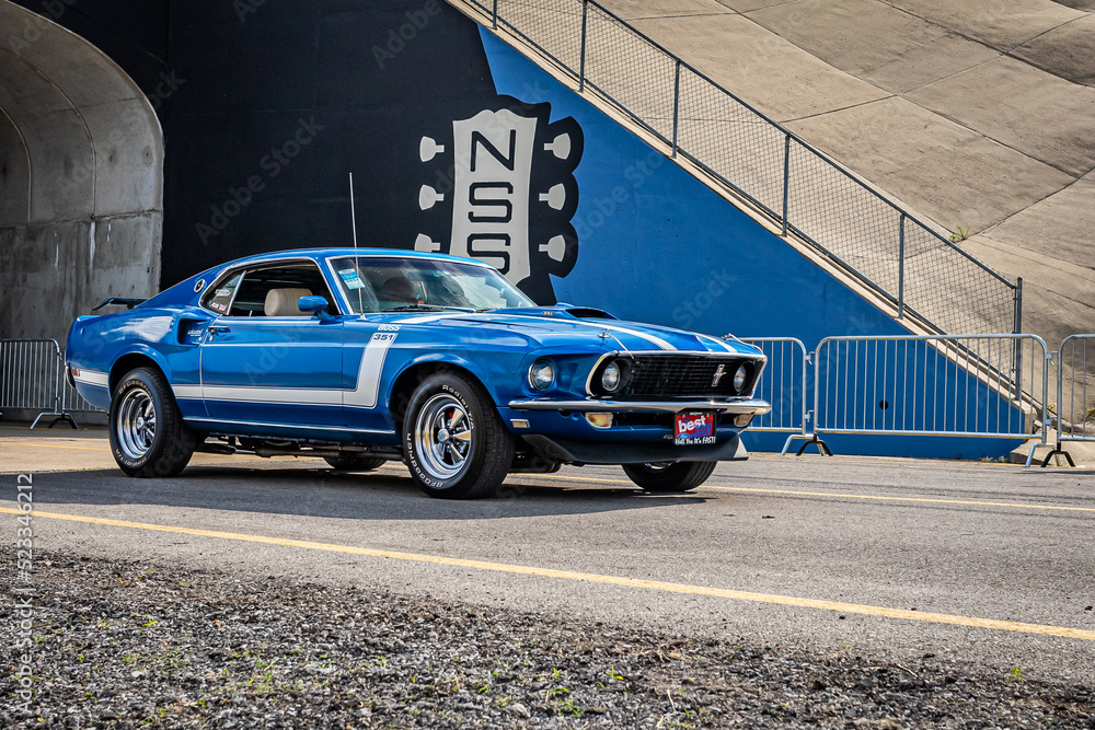 Customized 1969 Ford Mustang Mach 1 Fastback Stock Photo | Adobe Stock