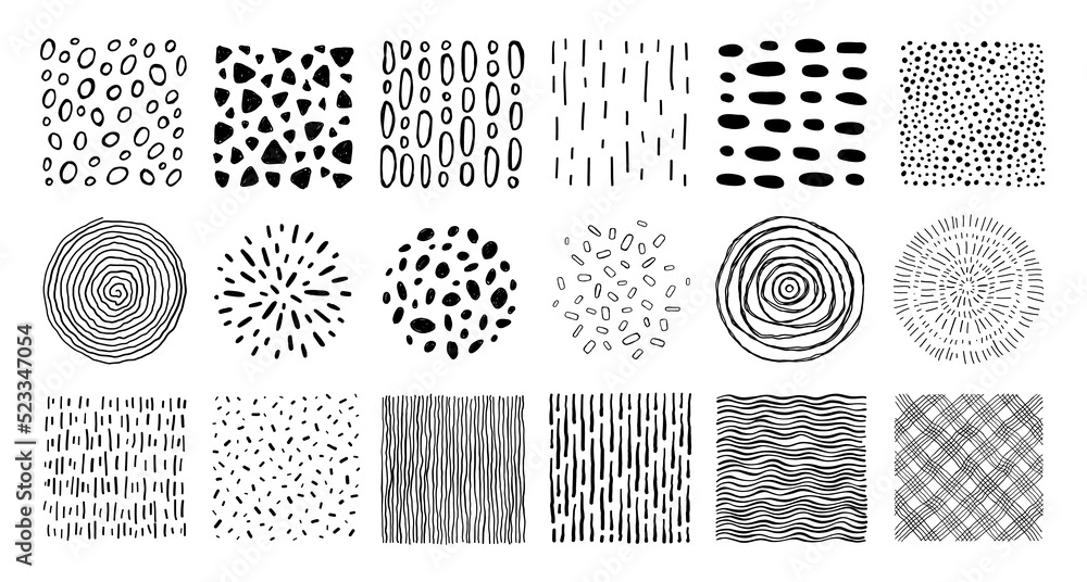 Different types of hatching, patterns vector Stock Vector | Adobe Stock