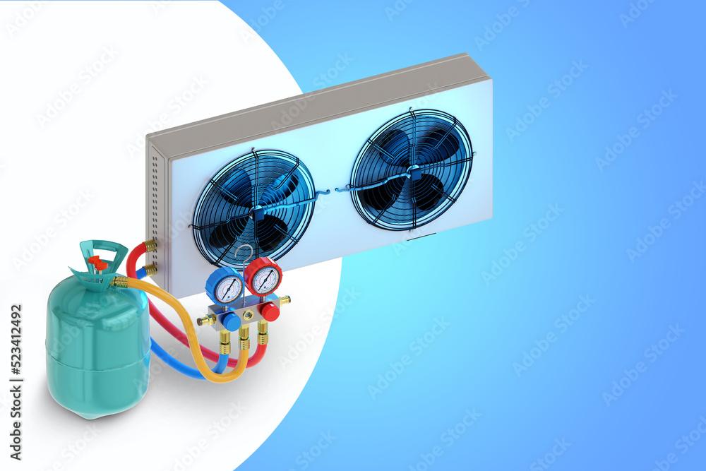 Filling SPLIT. Gas Cylinder with coolant. Refueling Air Conditioner ...