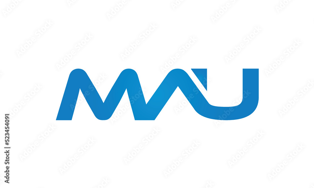 MAU letters linked logo design, Letter to letter connection monogram ...