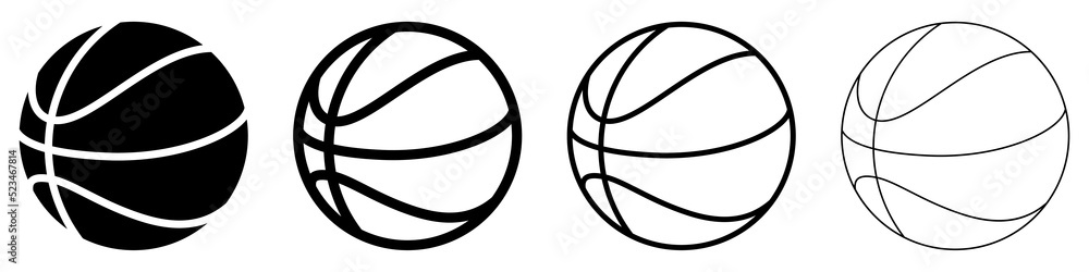 Basketball ball icons set. Basketball ball isolated icon. Black ...