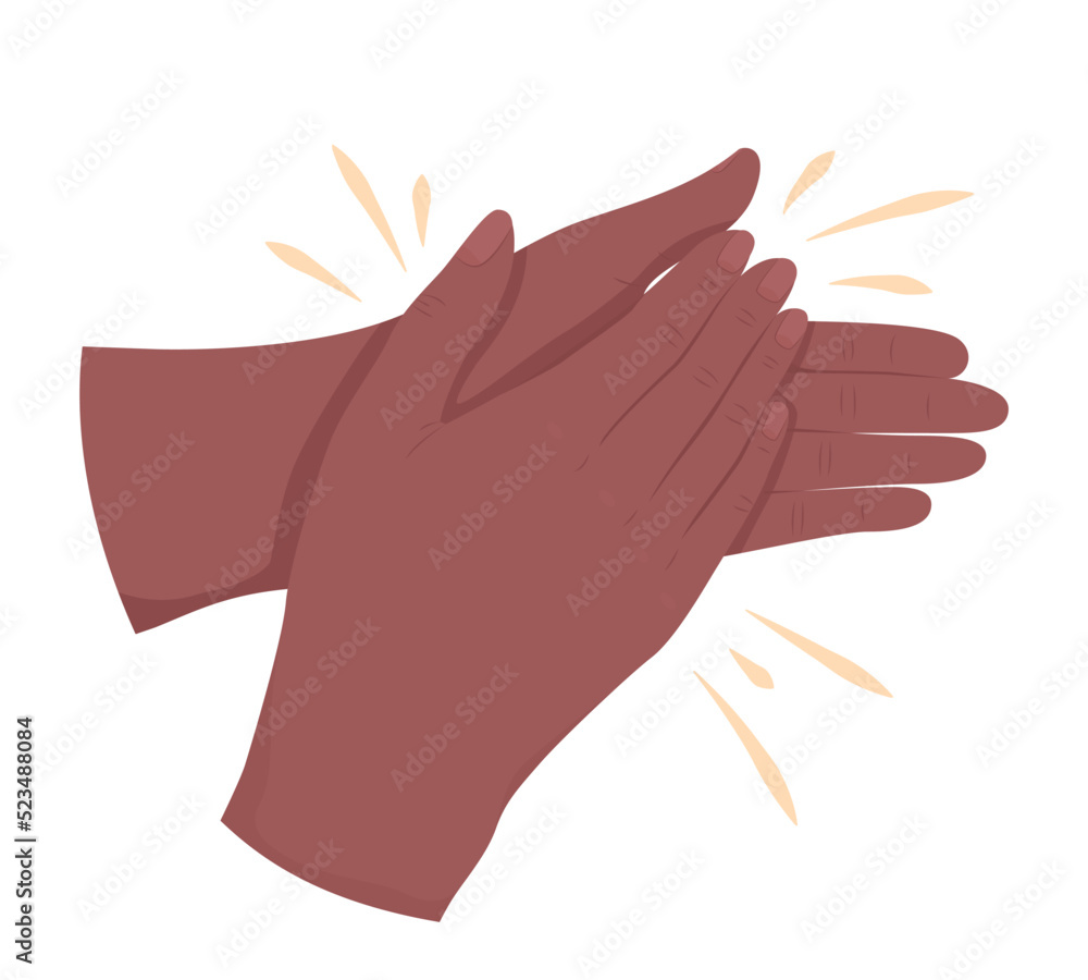 Image vectorielle Stock Clapping semi flat color vector hand gesture ...