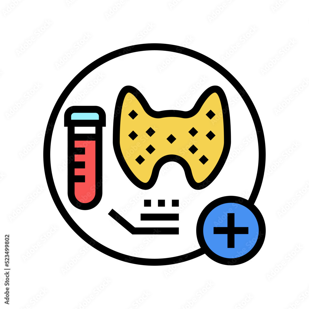 thyroid function tests health check color icon vector. thyroid function ...