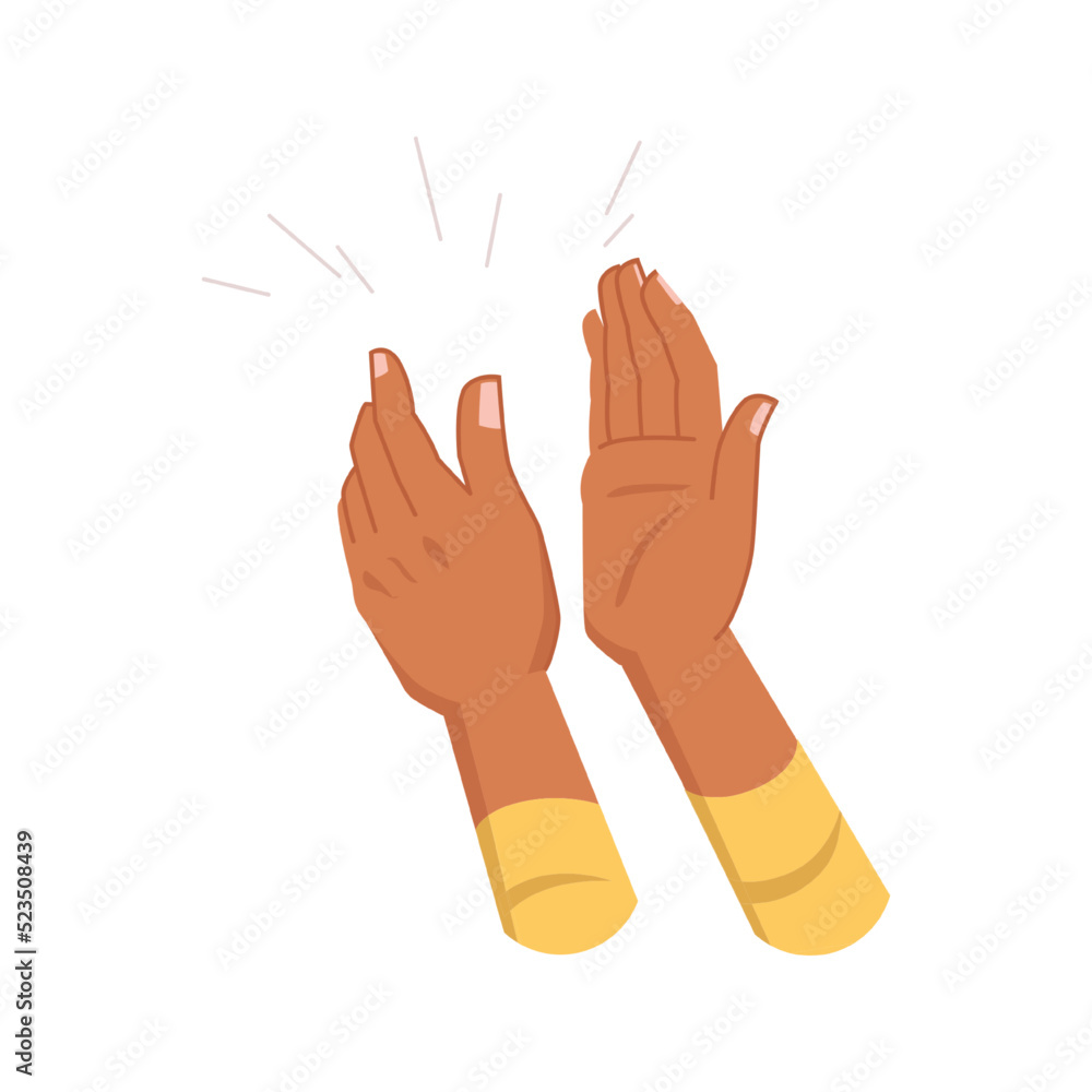 Clapping hands isolated palms. Vector applauding people, appreciation and congratulation ...