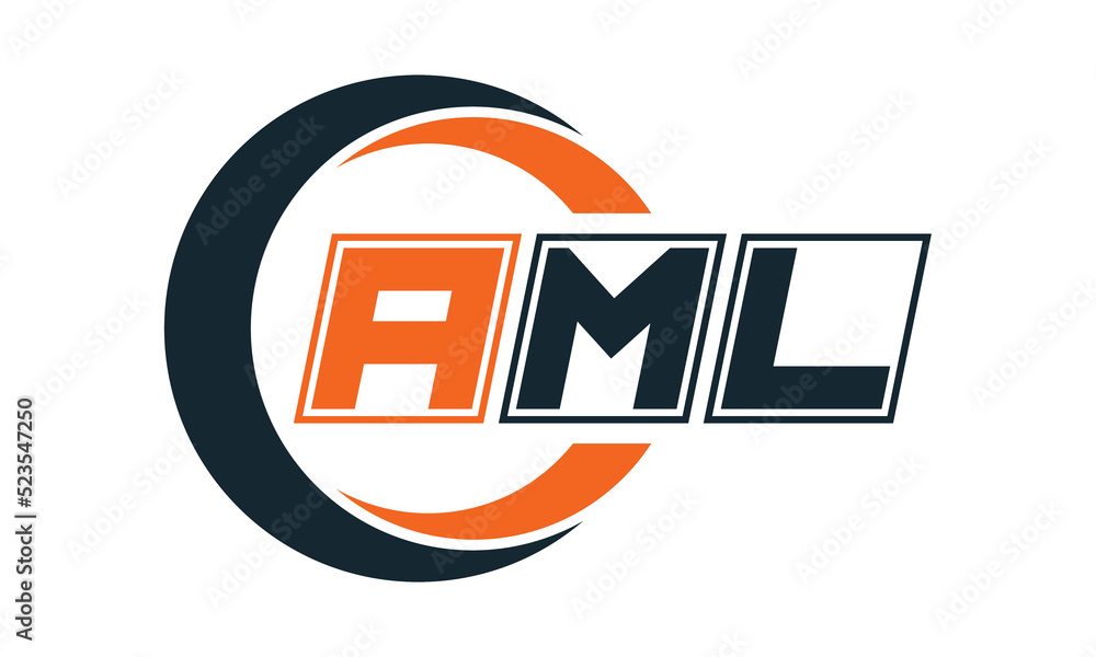 AML three-letter circle logo design. custom font logo vector template ...