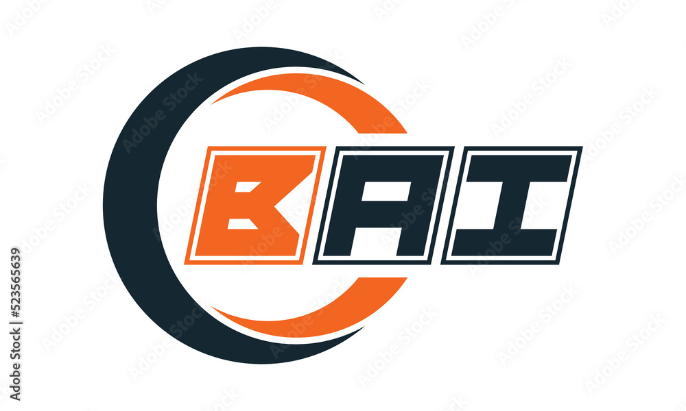Stock-Vektorgrafik „BAI three-letter circle logo design. custom font ...