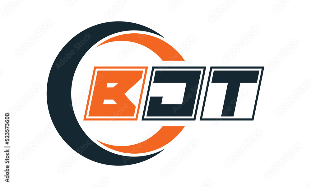 Vektor BJT three-letter circle logo design. custom font logo vector ...