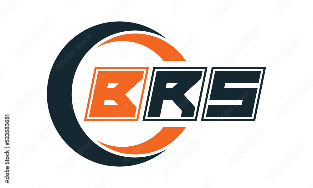 BRS three-letter circle logo design. custom font logo vector template ...