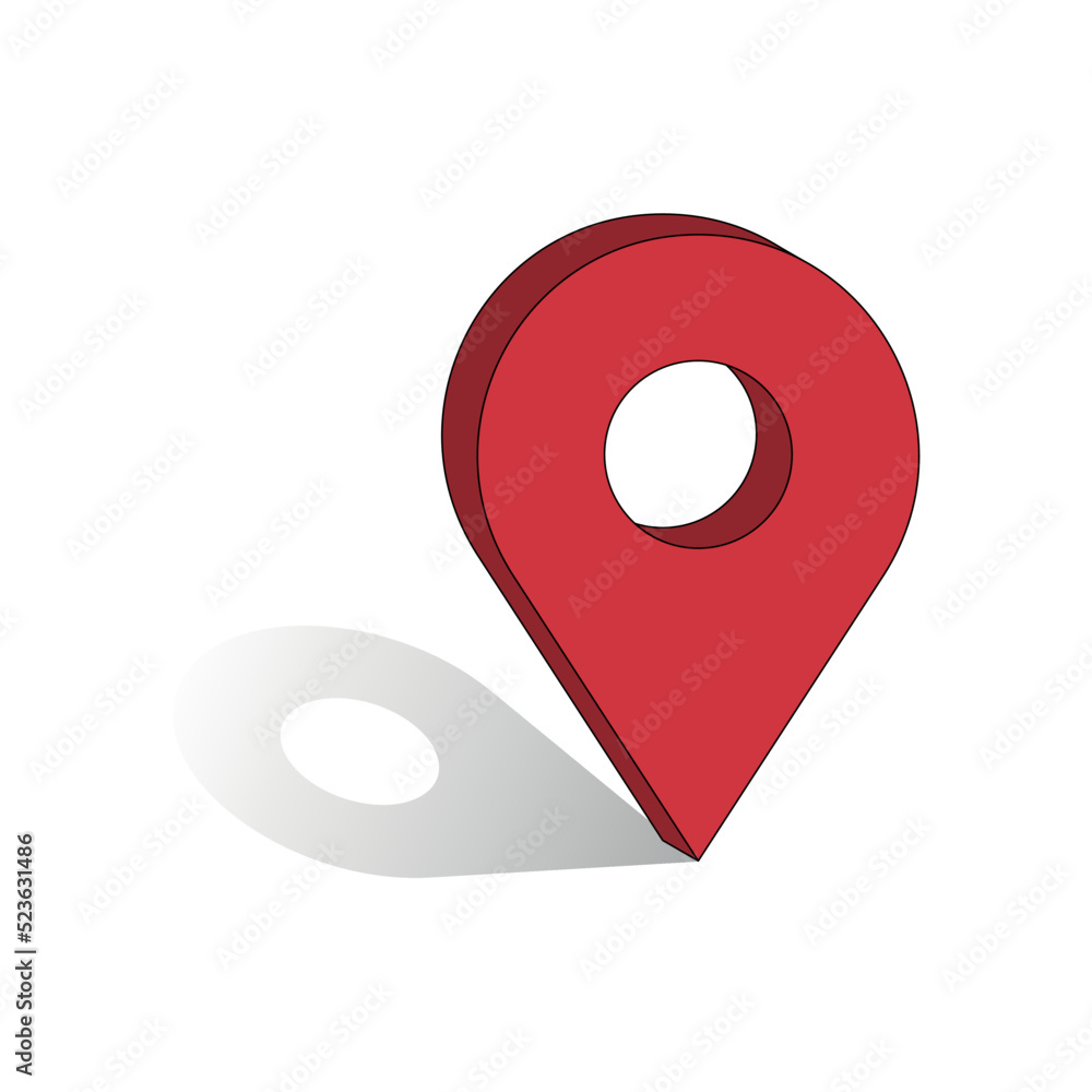 Stock-Vektorgrafik „3d card pins. Location points vector shapes on white for maps and navigation ...