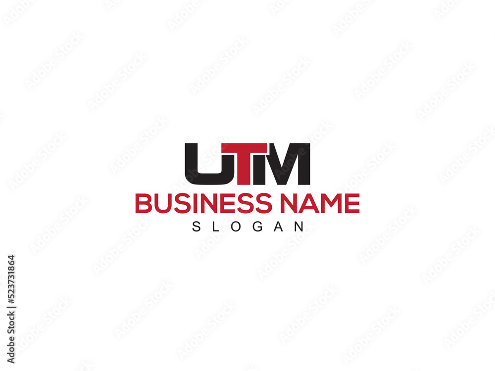 Abstract UTM Logo Icon, Unique utm Logo letter Vector Image Design With ...