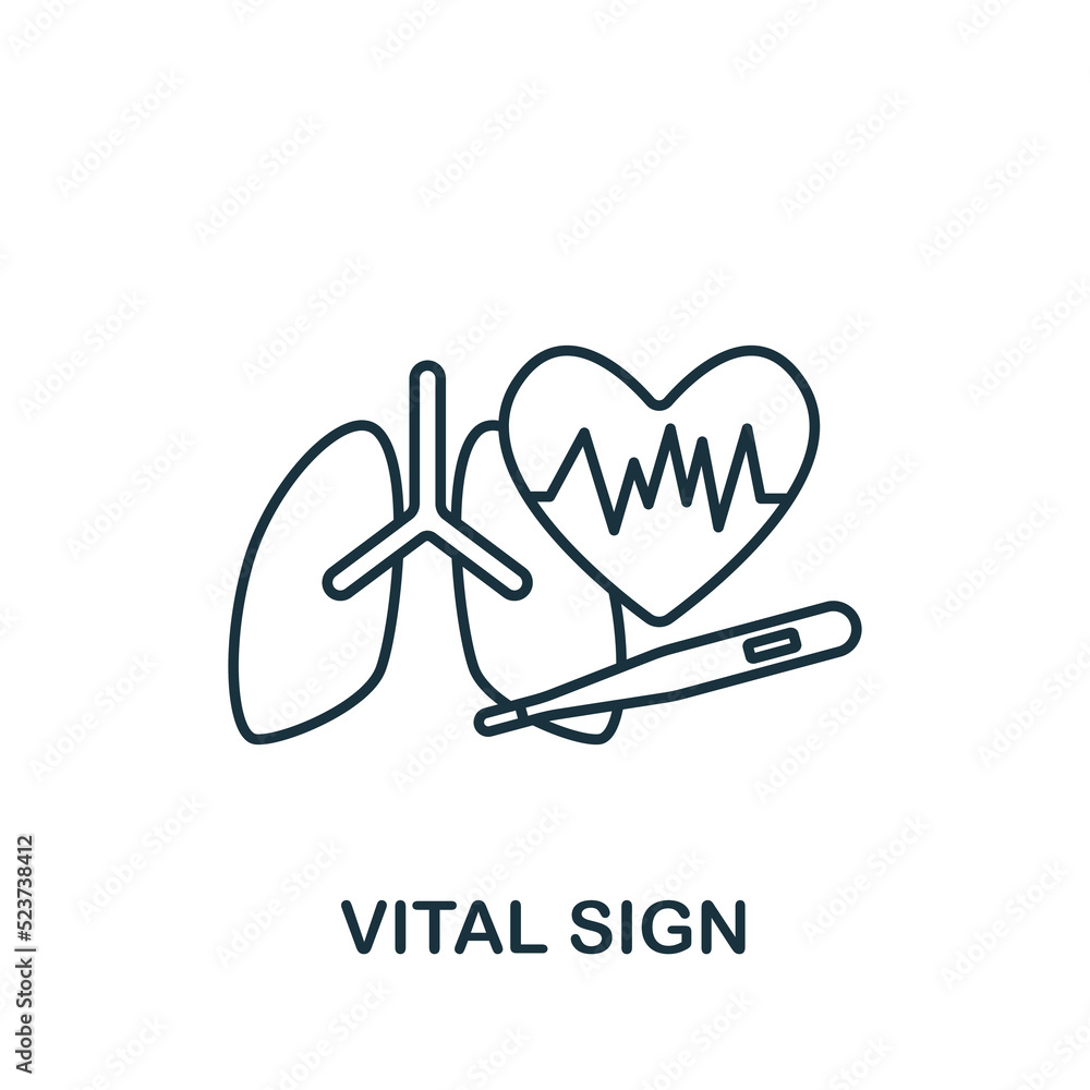 Vital Sign icon. Line simple Health Check icon for templates, web ...