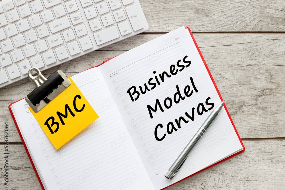 BMC business model canvas symbol. Concept words BMC business model ...