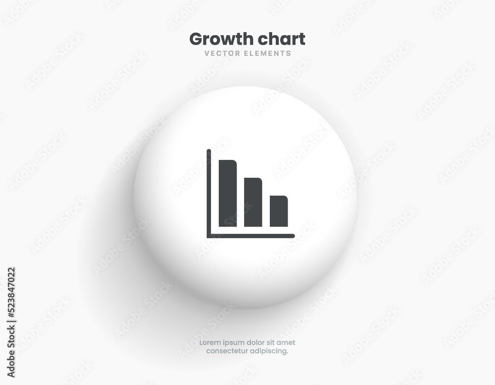Vector de Stock Financial analysis stats icon set. Growing graph set. Business chart with arrow ...