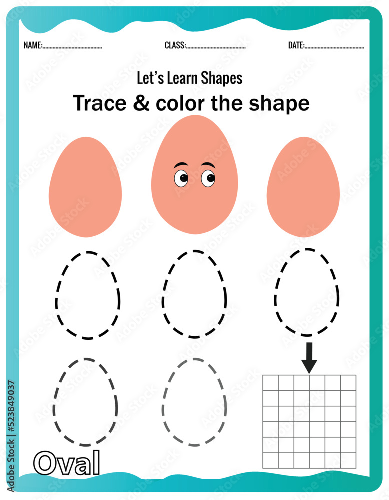 Learn shapes,Preschool or kindergarten worksheet for practicing motor ...