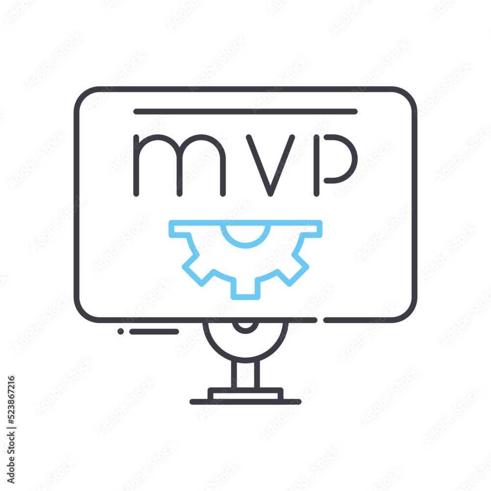 mvp minimum viable product line icon, outline symbol, vector ...