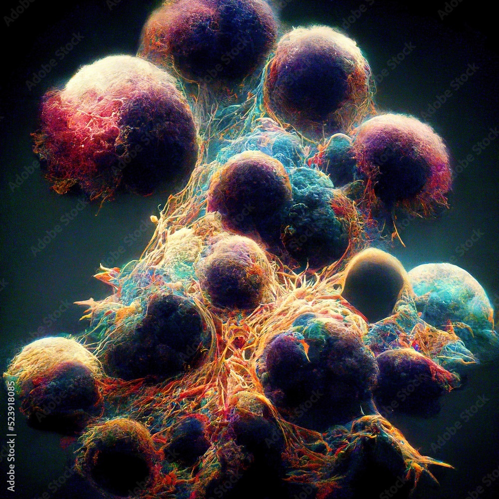 Cancer cells dividing malignant tumor cancerous cell spread in a human ...