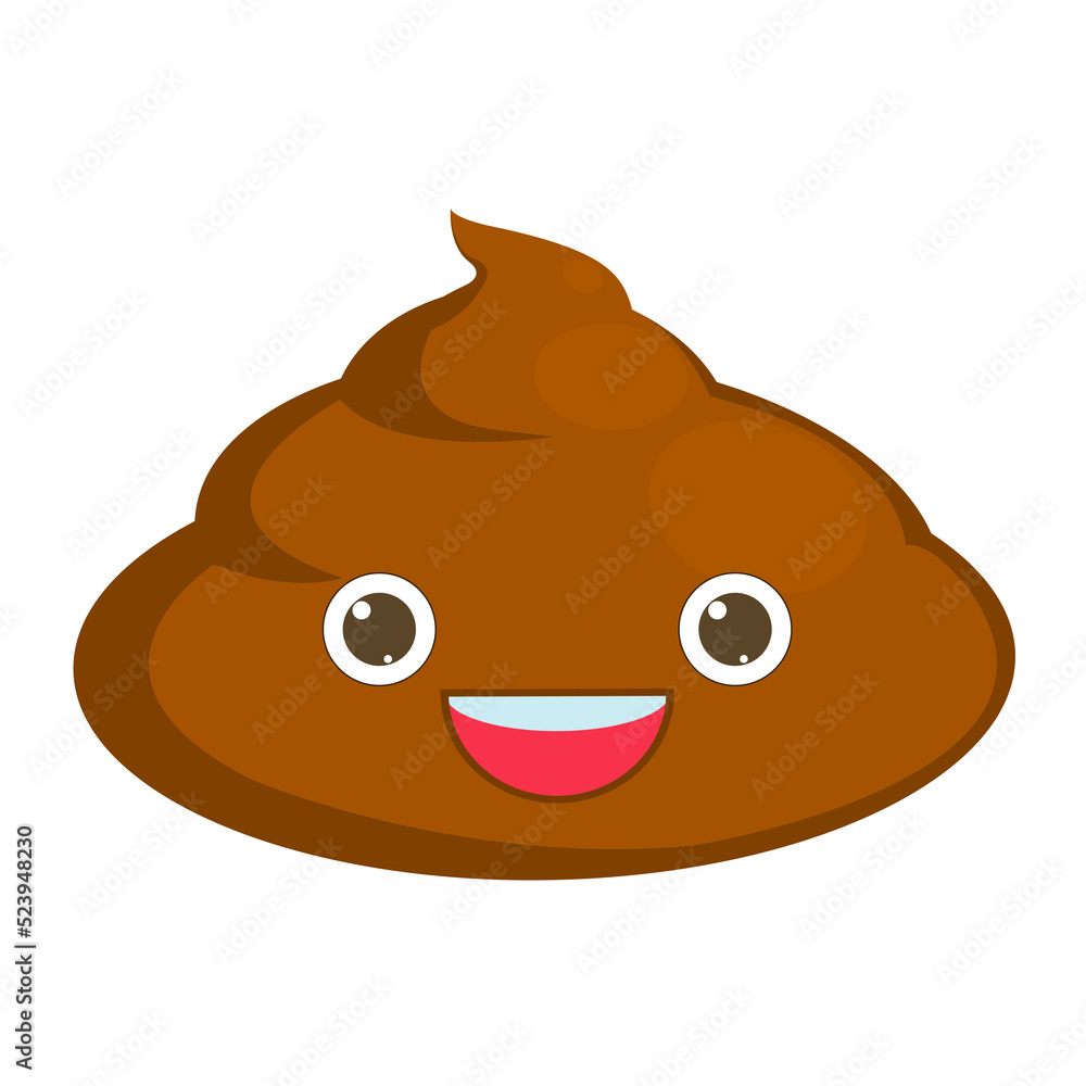 cute poop emoticon character flat style png Stock Illustration | Adobe ...