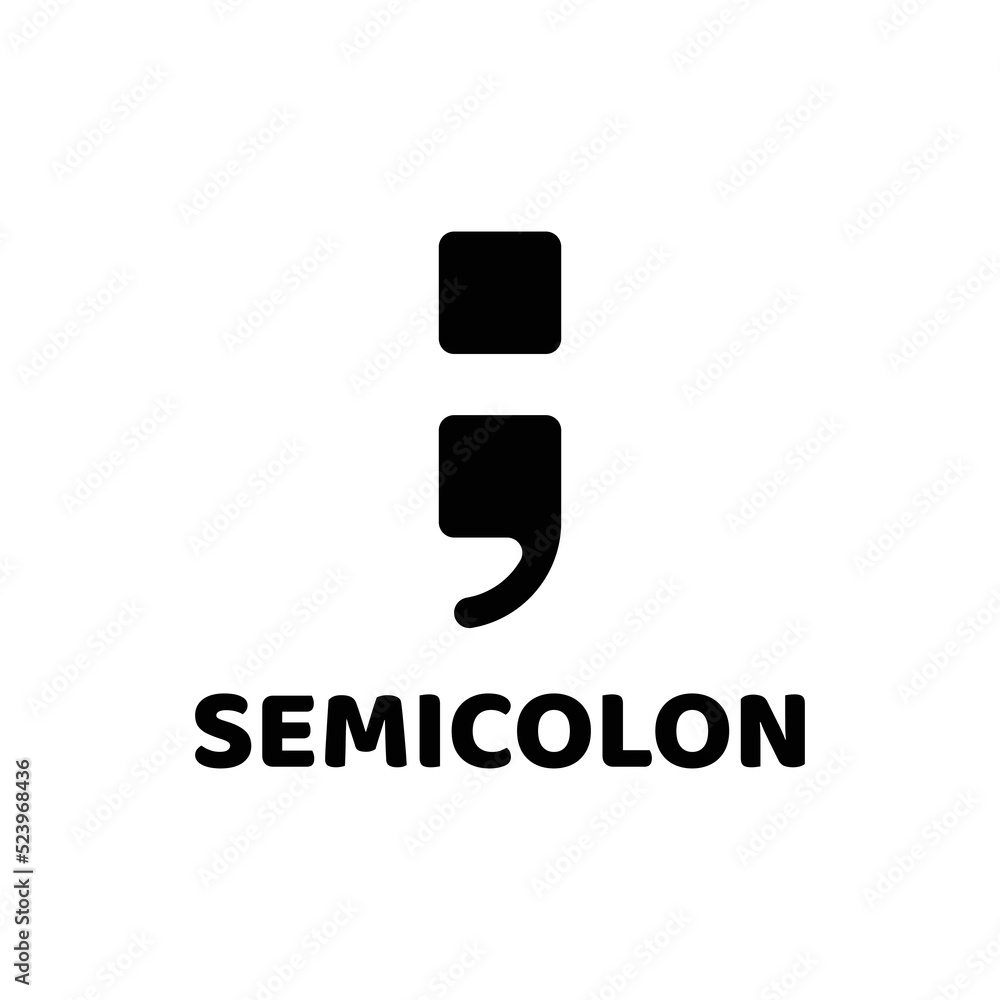 Semicolon in square shape logo design Stock Vector | Adobe Stock