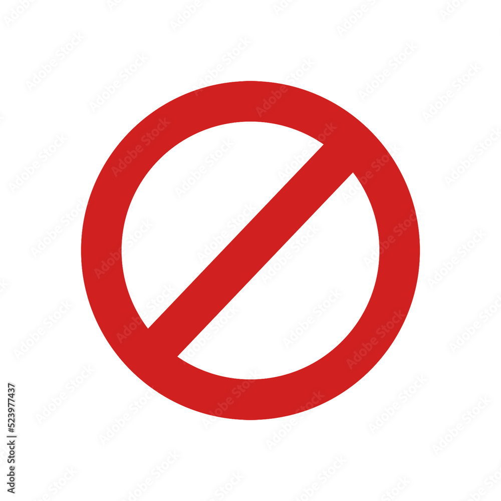 red prohibition sign on transparent background - PNG format. Stock ...