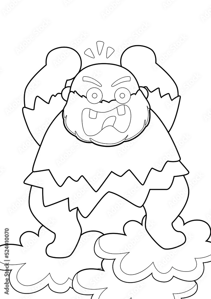 Jack and The Beanstalk Monster Coloring Pages A4 for Kids and Adult 素材庫 ...