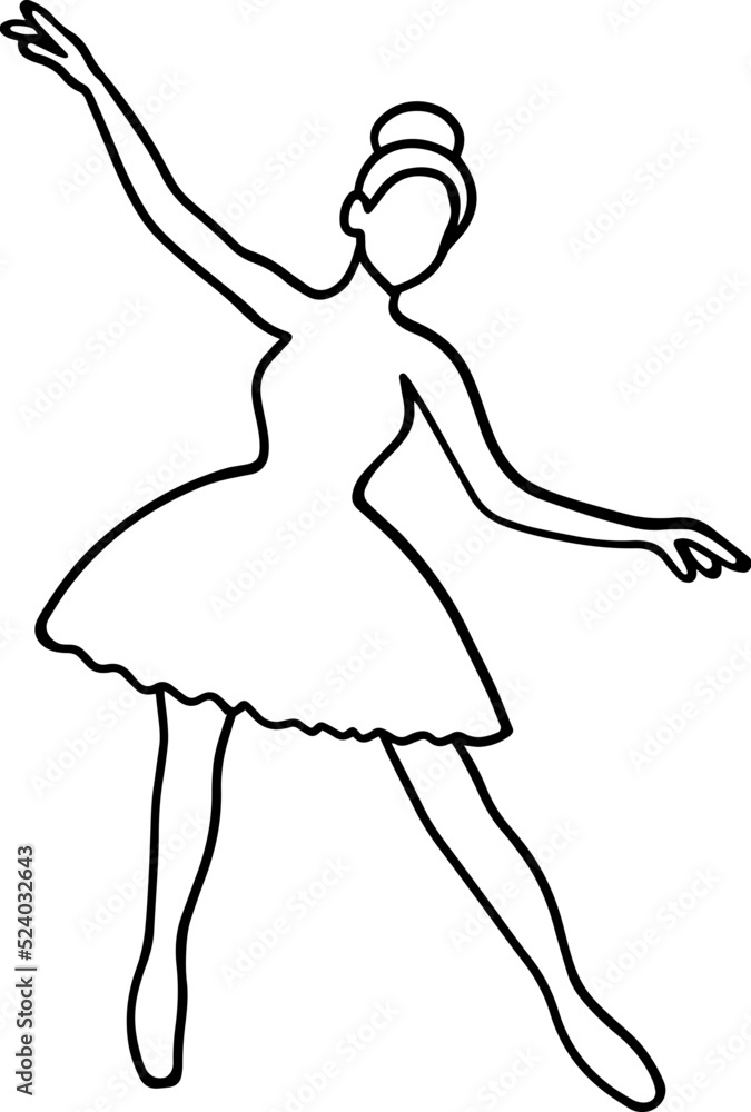 ballerina pose line art drawing Stock Vector | Adobe Stock
