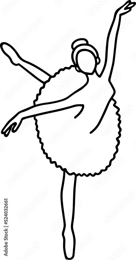 ballerina pose line art drawing Stock Vector | Adobe Stock