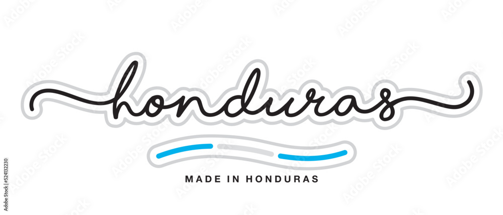 Made in Honduras, new modern handwritten typography calligraphic logo ...